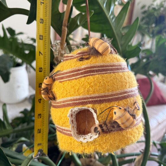 Accents | Yellow Indoor Hanging Beehive With Bee Decorations ...